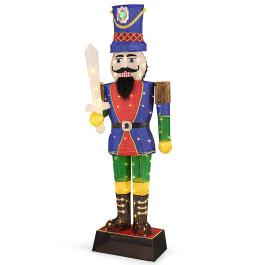 COSTWAY 6 Feet Pre-Lit Nutcracker With Sword and 110 LED Lights – REBEL