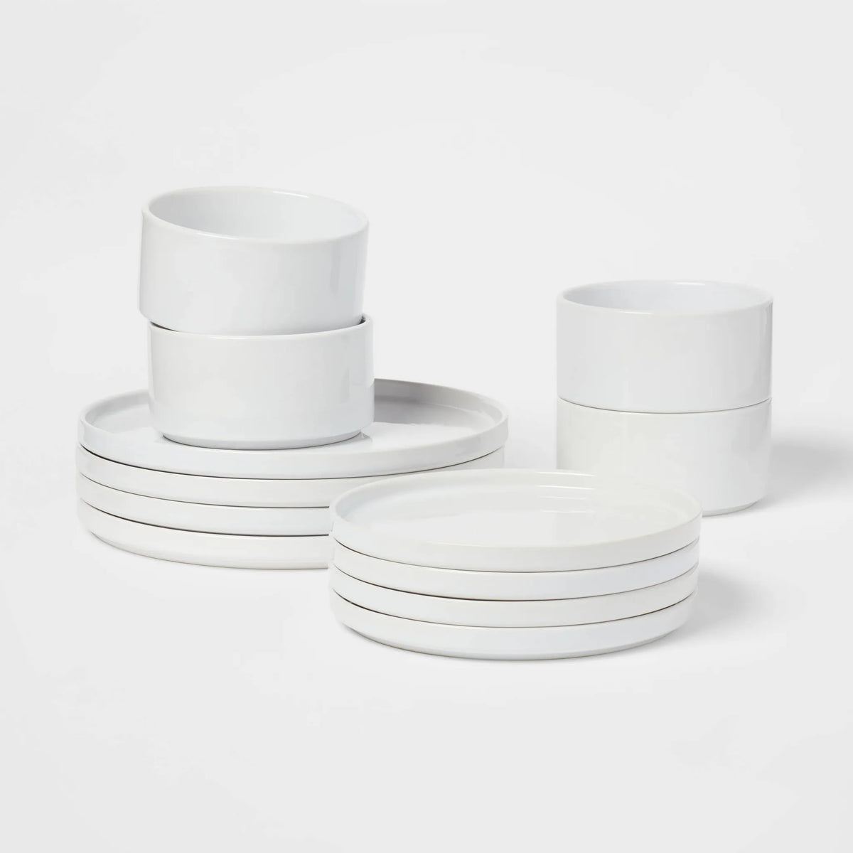 12pc Stoneware Stella Dinnerware Sets White - Threshold (See Descripti ...