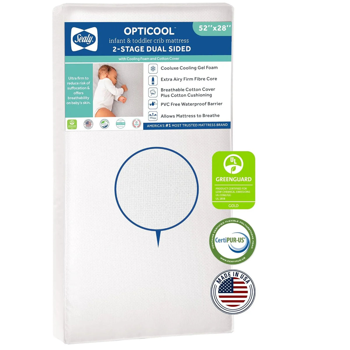 Sealy Baby OptiCool Dual Firm Crib Mattress – REBEL