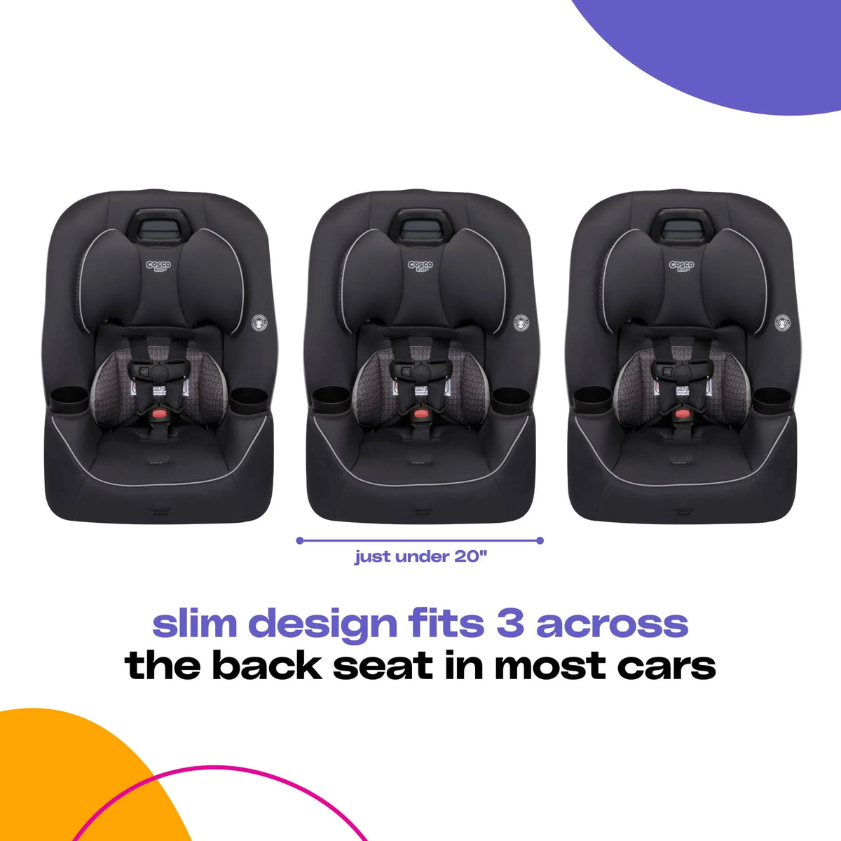 Cosco Kids Easy Elite Slim All-in-One Convertible Car Seat - Grey Glyp ...