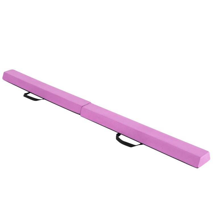 7 FT Folding Balance Beam With Removable Suede Cover and Non-Slip Bott ...