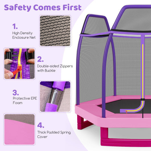 7 Feet Kids Recreational Bounce Jumper Trampoline-Pink – REBEL