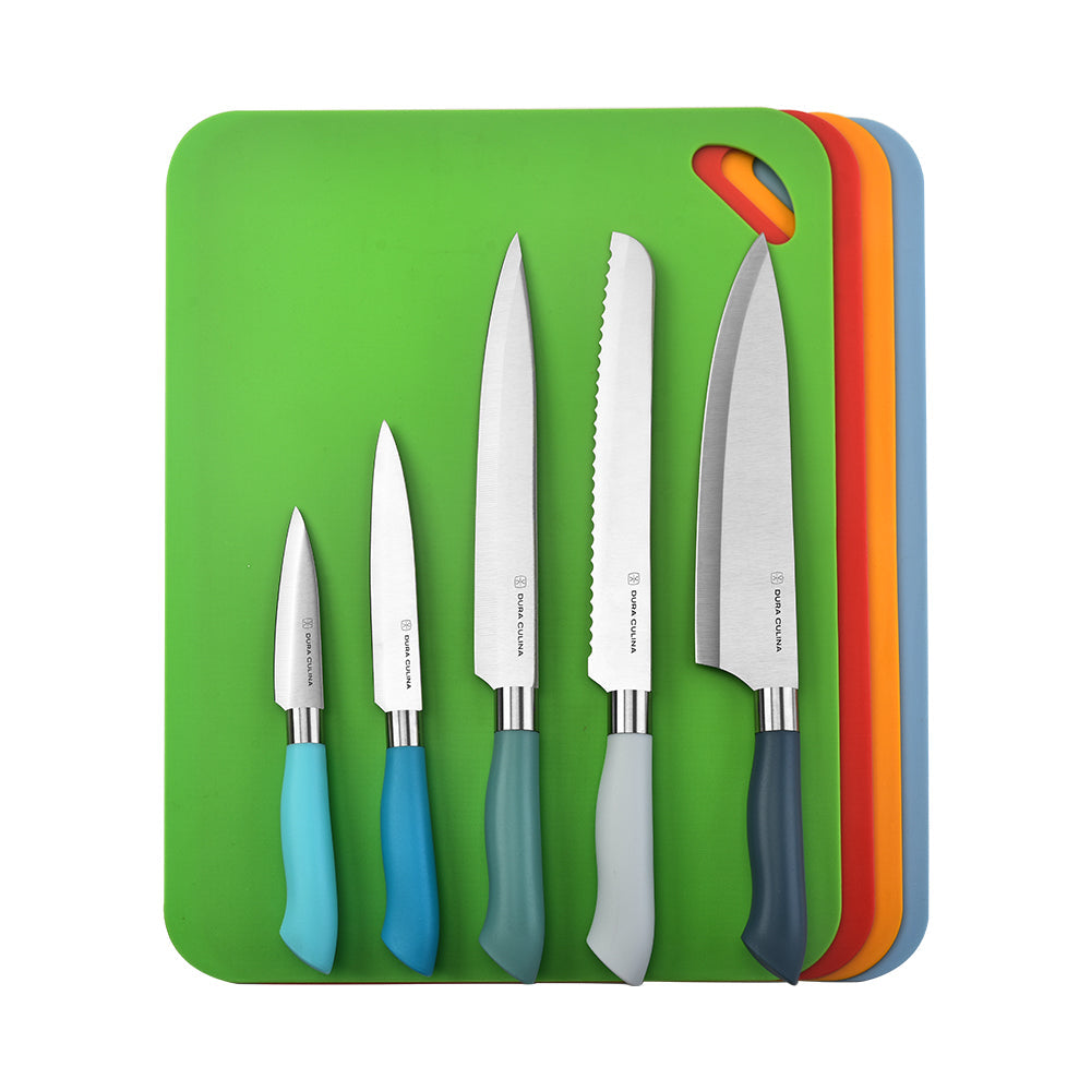14-Piece Color-Coded Knife & Cutting Board Set – REBEL