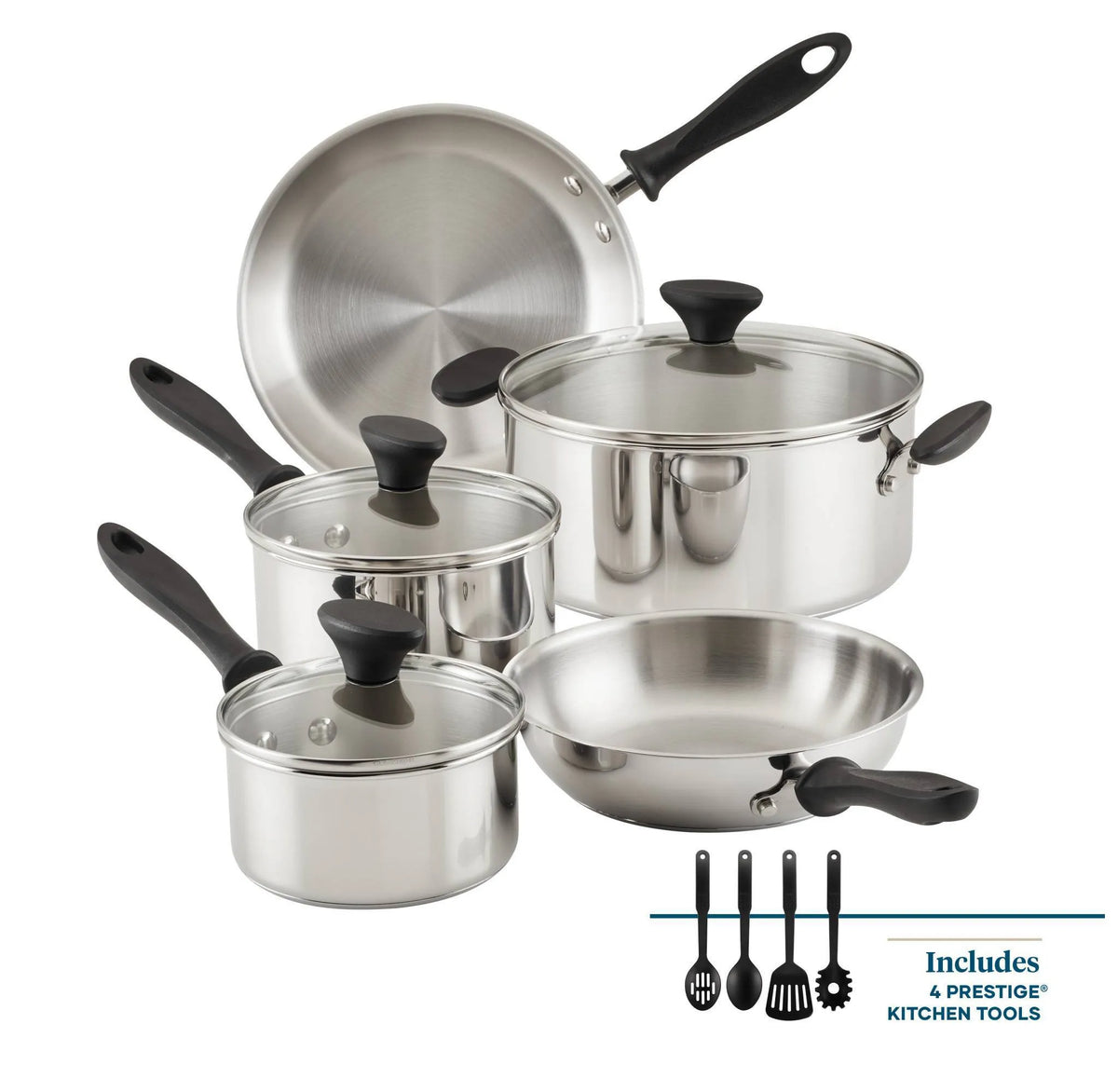 Reliance 12pc Stainless Steel Cookware Pot and Pan Set Silver (See Des ...
