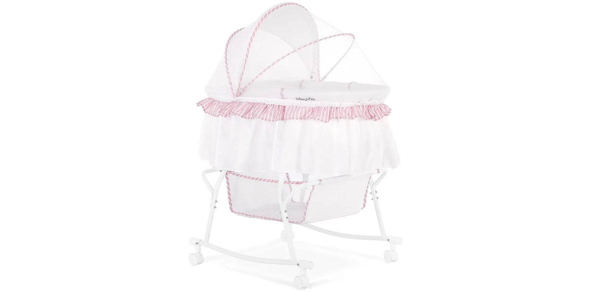 Dream On Me JPMA Certified Lacy Portable 2-in-1 Bassinet & Cradle, Pin ...