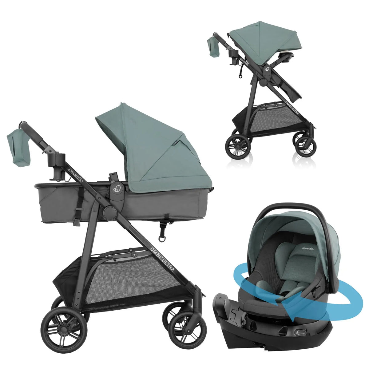 Omni Ultra Travel System with Revolve180 LiteMax NXT Rotational Infant ...
