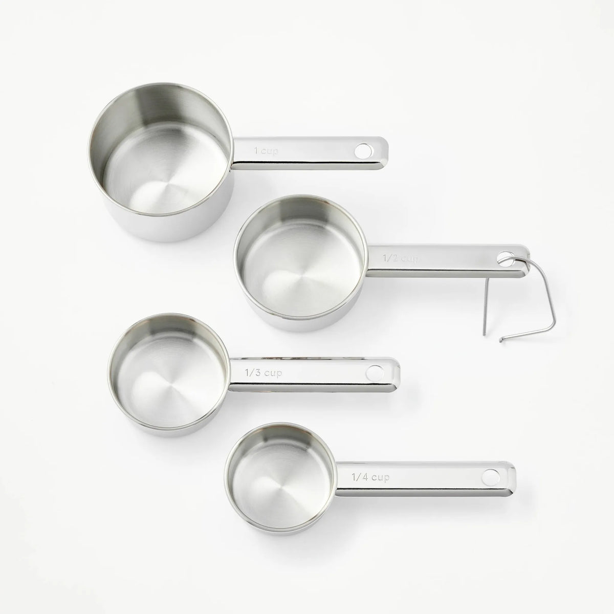 4pc Stainless Steel Measuring Cups Silver – REBEL