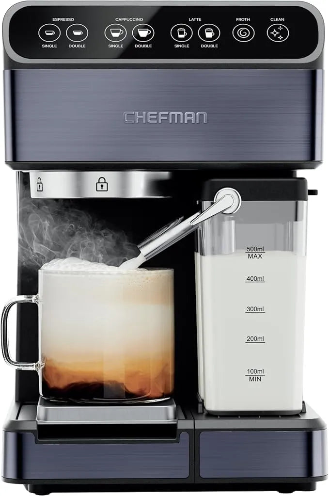 Chefman Barista Pro 6-in-1 Espresso Machine with Milk Frother, 20-BAR ...