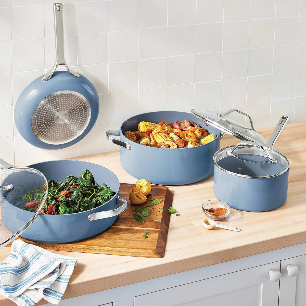 Figmint 7pc Nonstick Ceramic Coated Aluminum Cookware Set – REBEL