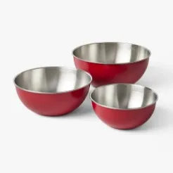Figmint 3pc Stainless Steel Mixing Bowls - Matte Red – REBEL