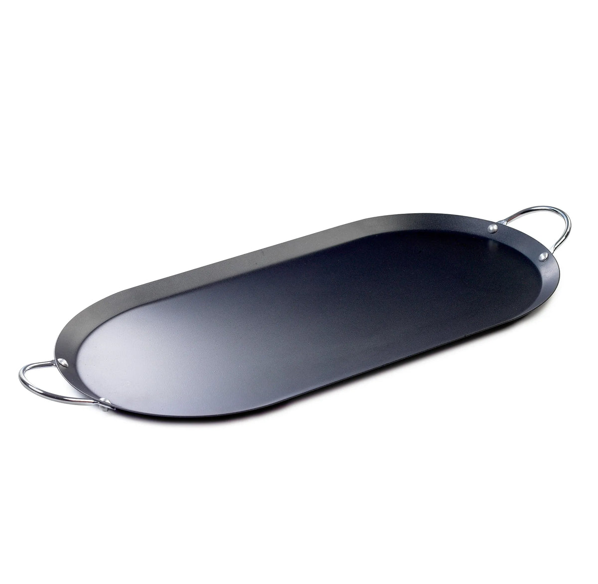 IMUSA USA LLC 17" Oval Carbon Steel Comal with Metal Handles - Black ...