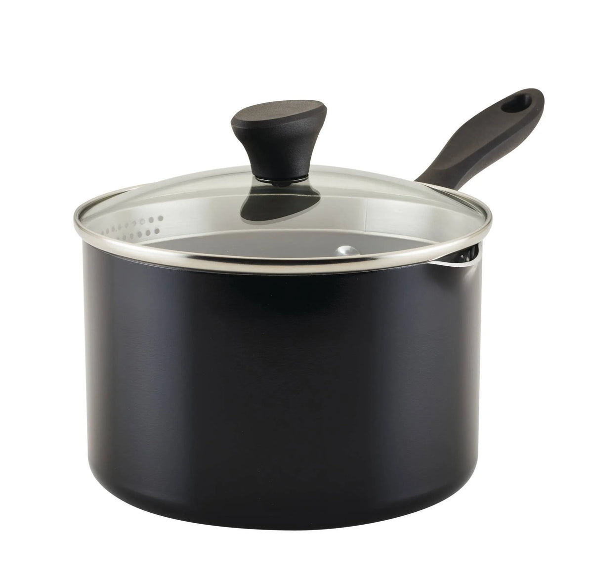 Reliance Pro 3qt Nonstick Ceramic Covered Straining Saucepan Black/Gra ...