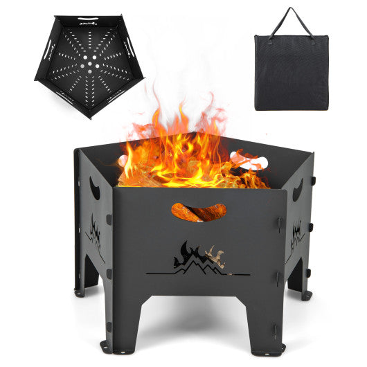 19 Inches Collapsible Portable Plug Fire Pit With Storage Bag – REBEL