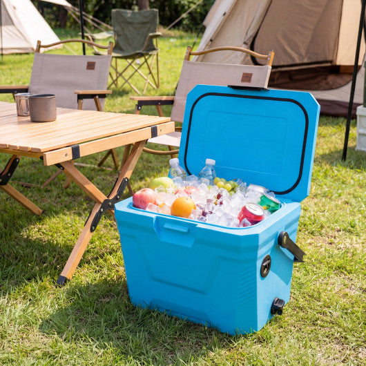 COSTWAY Insulated Portable Cooler Hard Shell Ice Chest With 2 Cup ...