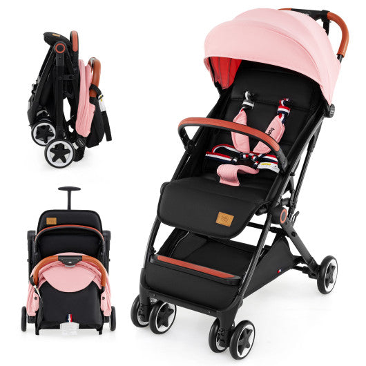 Lightweight Aluminium Frame Baby Stroller With Net-Pink – REBEL