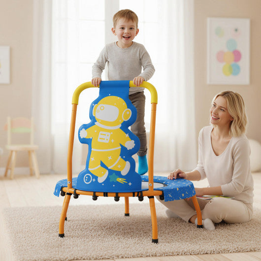 COSTWAY Mini Trampoline for Toddlers With Foam Padded Handle and Safety ...