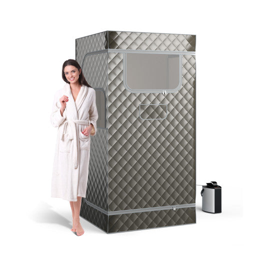 Portable Steam Sauna With 3L Steam Generator Remote Control Wood Foot ...