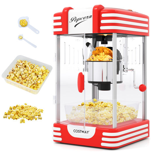 COSTWAY Theater Style Countertop Popcorn Maker With Stainless Steel ...