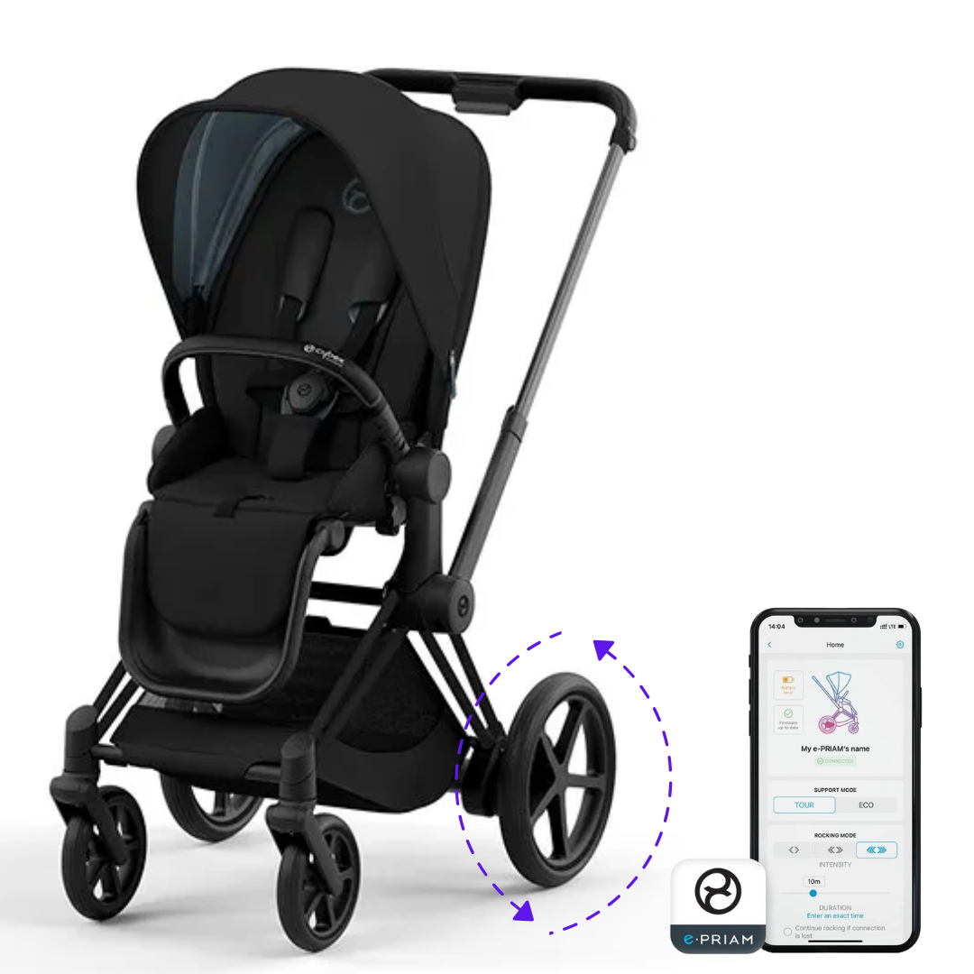 ePriam 2 Electric Stroller- Matte Black Frame/ Deep Black – REBEL