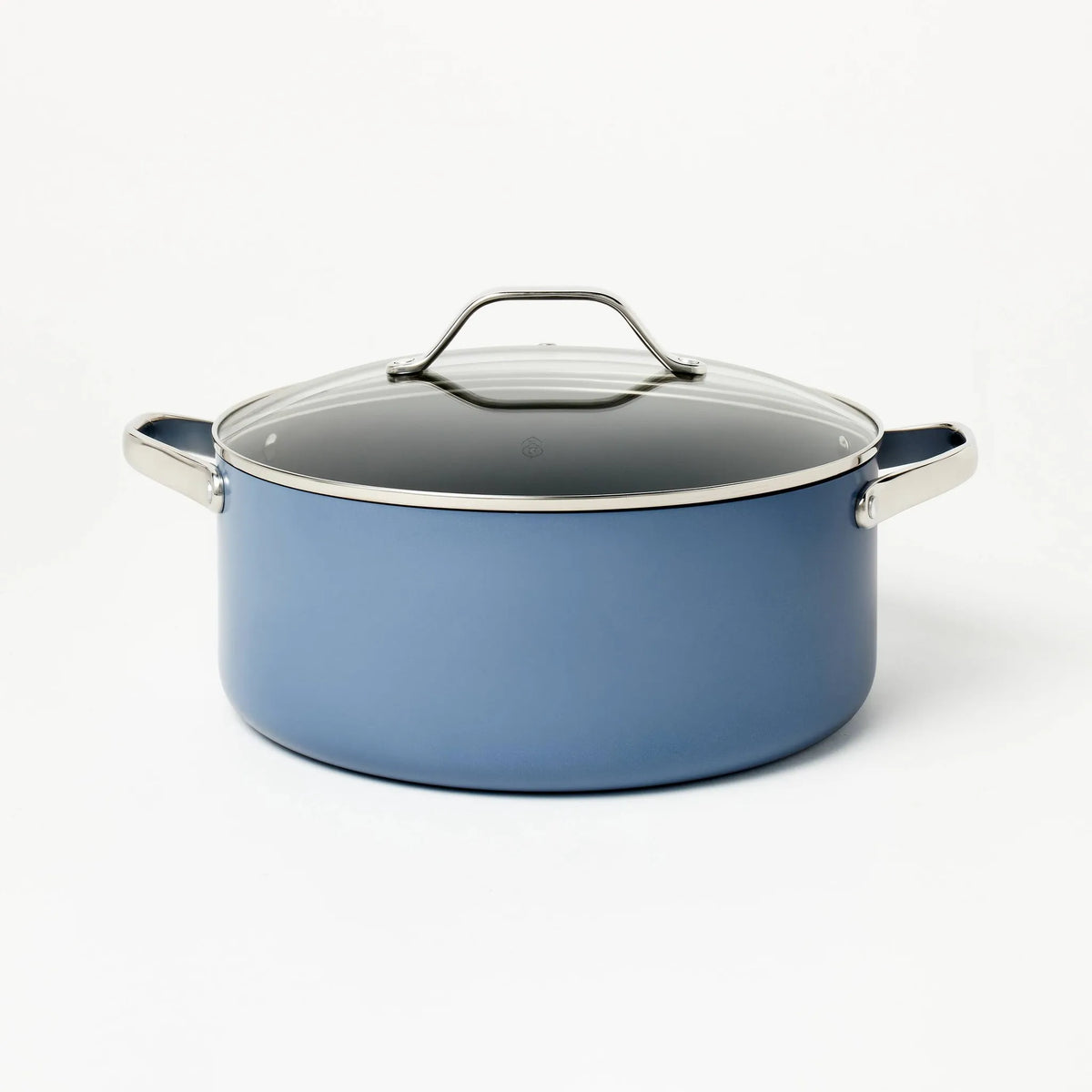8qt Nonstick Ceramic Coated Aluminum Wide Stock Pot Blue - ™ (See Desc ...