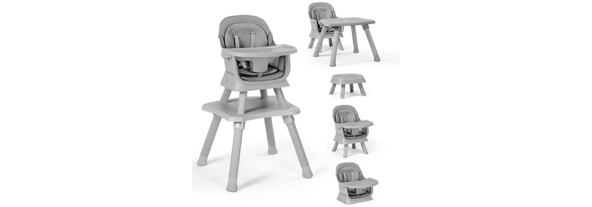 Kinder King 8 in 1 Baby High Chair - Gray – REBEL