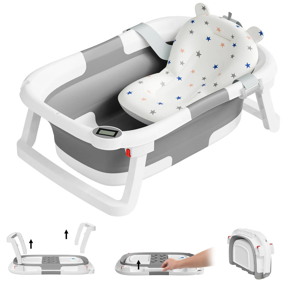 TUMAJUP Collapsible Baby Bathtub for Infants and Toddlers - Gray – REBEL