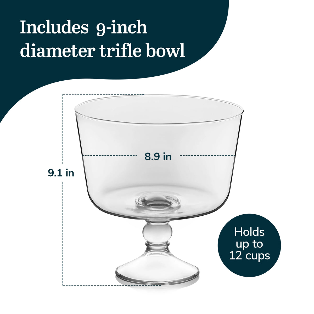 Libbey Impressions Footed Glass Trifle Bowl - Modern Serving Dish – REBEL
