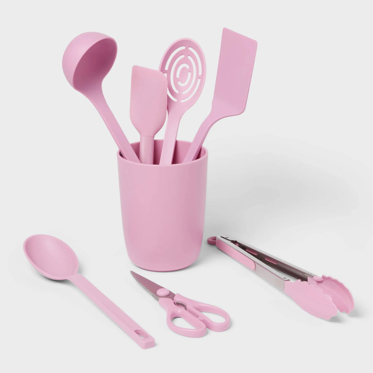 Room Essentials 8pc Nylon Kitchen Utensil Set with Holder - Pink – REBEL