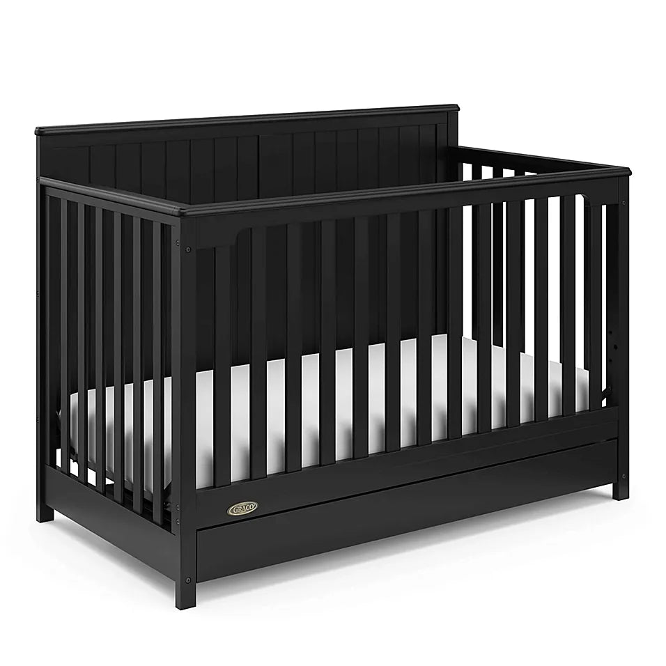 Hadley 5-in-1 Convertible Crib with Drawer - Black – REBEL