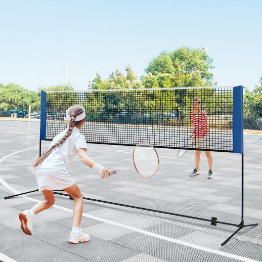 COSTWAY 10/14 Feet Adjustable Badminton Net Stand With Portable Carry ...