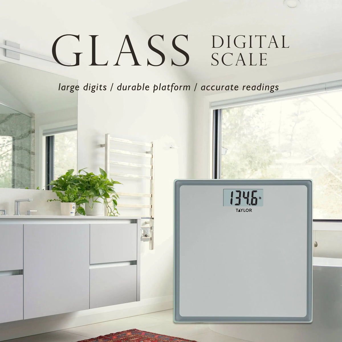 Taylor Precision Products Digital Glass Bathroom Scale - Gray/Silver ...