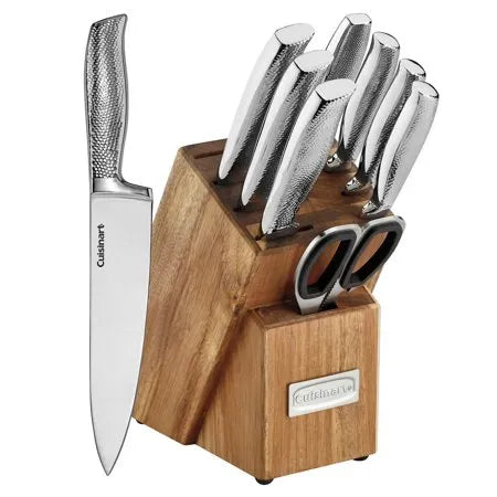 Unbranded/Generic Cuisinart 10-Piece Hammered Handle Knife Block Set ...