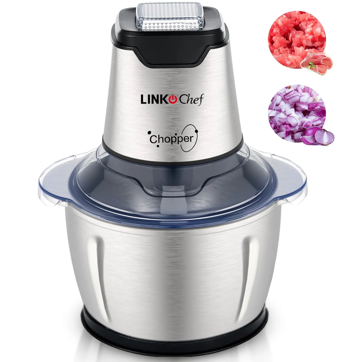 Electric Food Chopper - 8 Cup Stainless Steel Meat Grinder and Food Pr ...