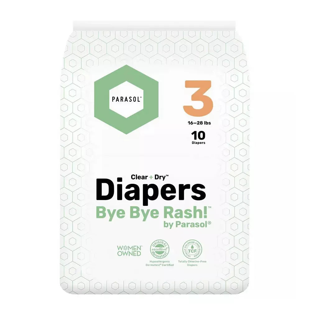 PARASOL 10ct Chlorine-Free Diapers with RashShield Protection - Size 3 ...