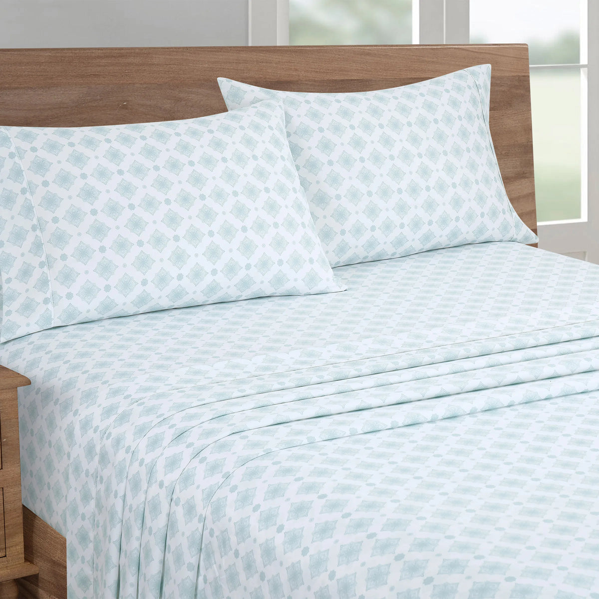 South point Full Size Geometric Microfiber 4-Piece Sheet Set - Dorian ...