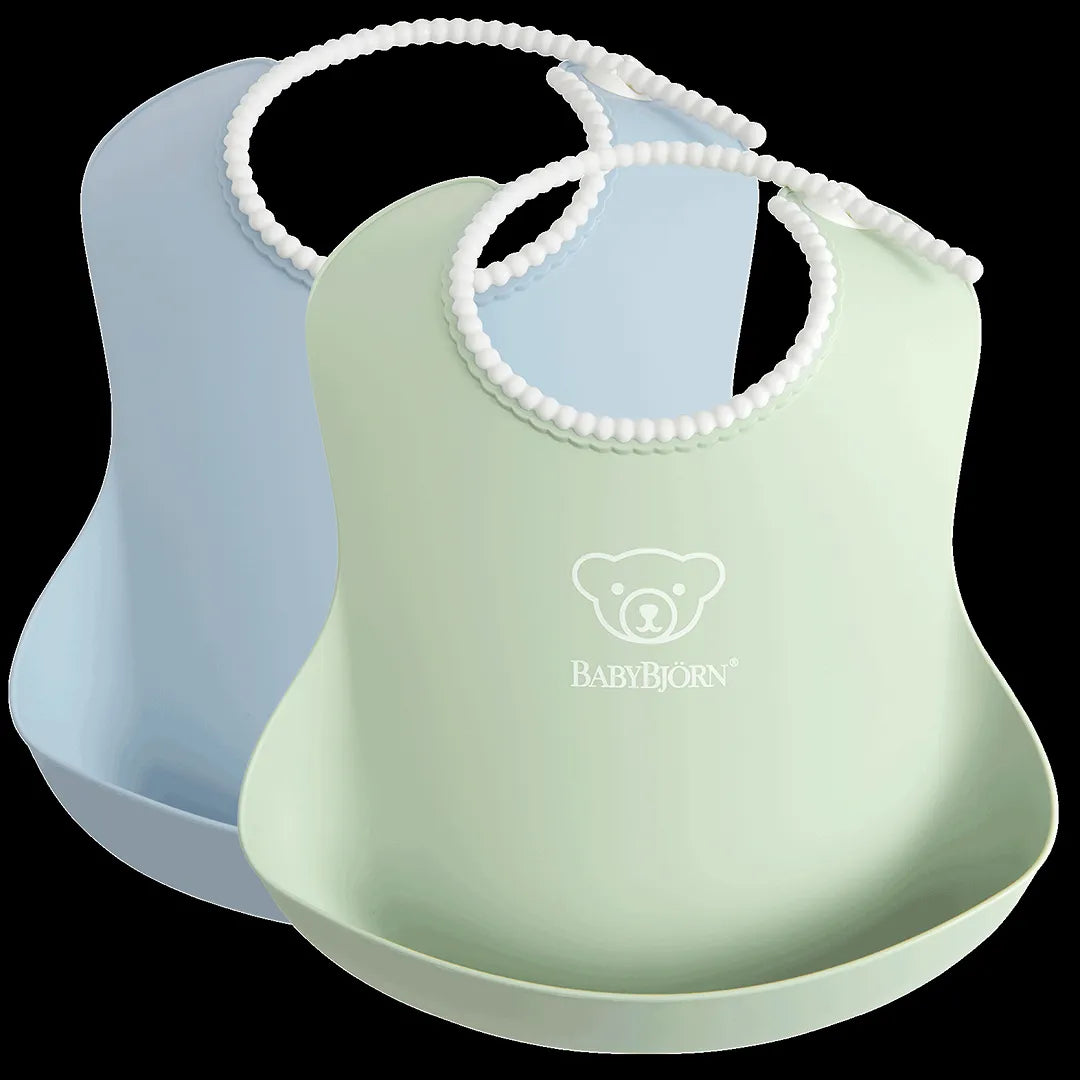 BabyBjörn Baby Bib 2-pack - Powder green/Powder blue – REBEL