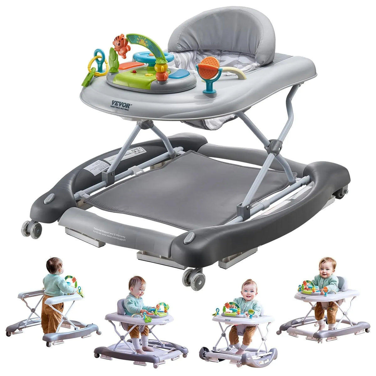 VEVOR 4-in-1 Baby Walker, Foldable Baby Activity Center with Wheels – REBEL