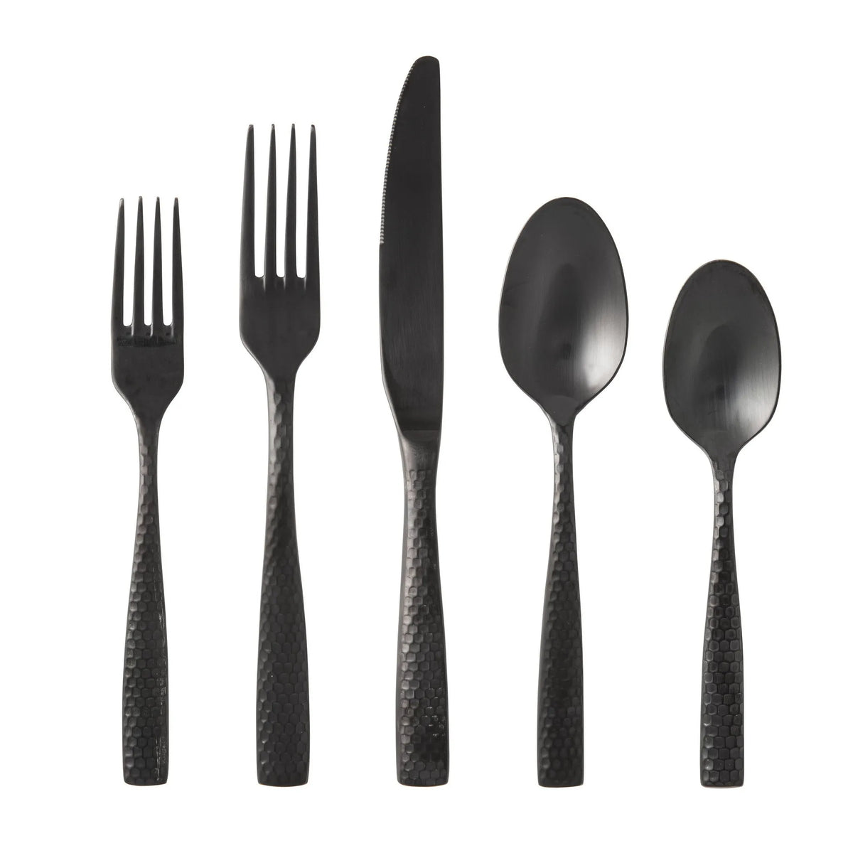 Fortessa Tableware Solutions 5pc Lucca Faceted Brushed Flatware Set ...