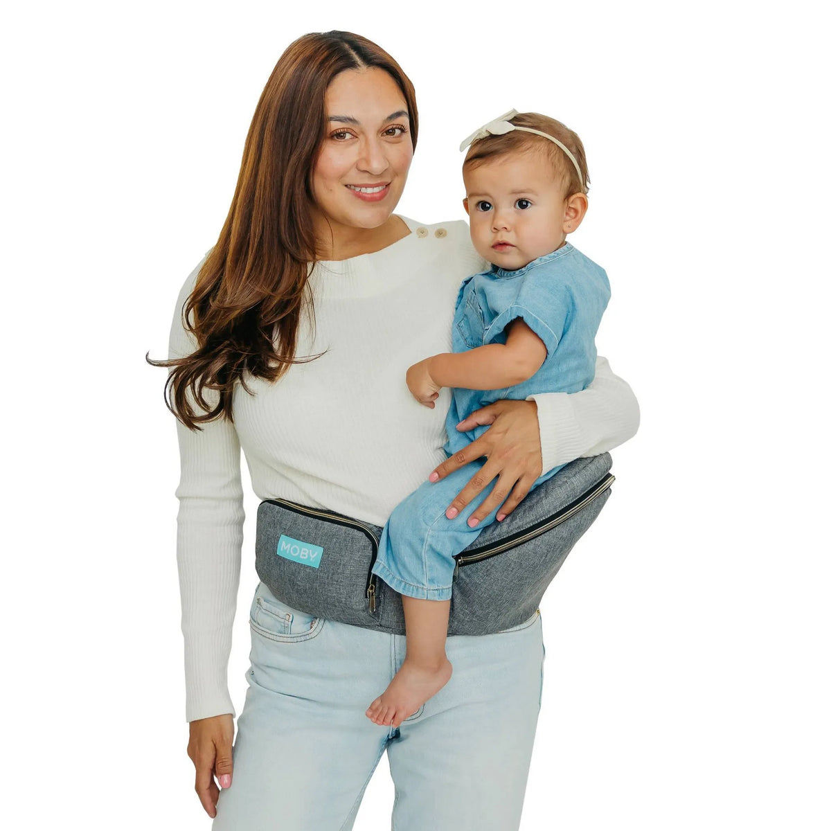 Moby Wrap 2-in-1 Baby Carrier + Hip Seat - Heather Gray – REBEL
