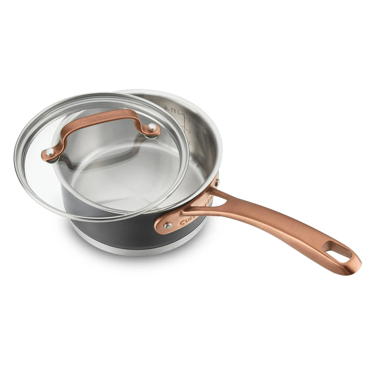 Cuisinart 1qt Matte Black Stainless Steel Sauce pan with cover Blush ...