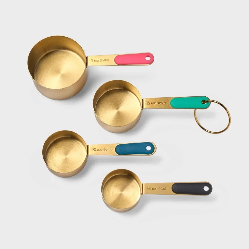 Tabitha Brown 4pc Metal Measuring Cup Set Gold - Tabitha Brown for ...
