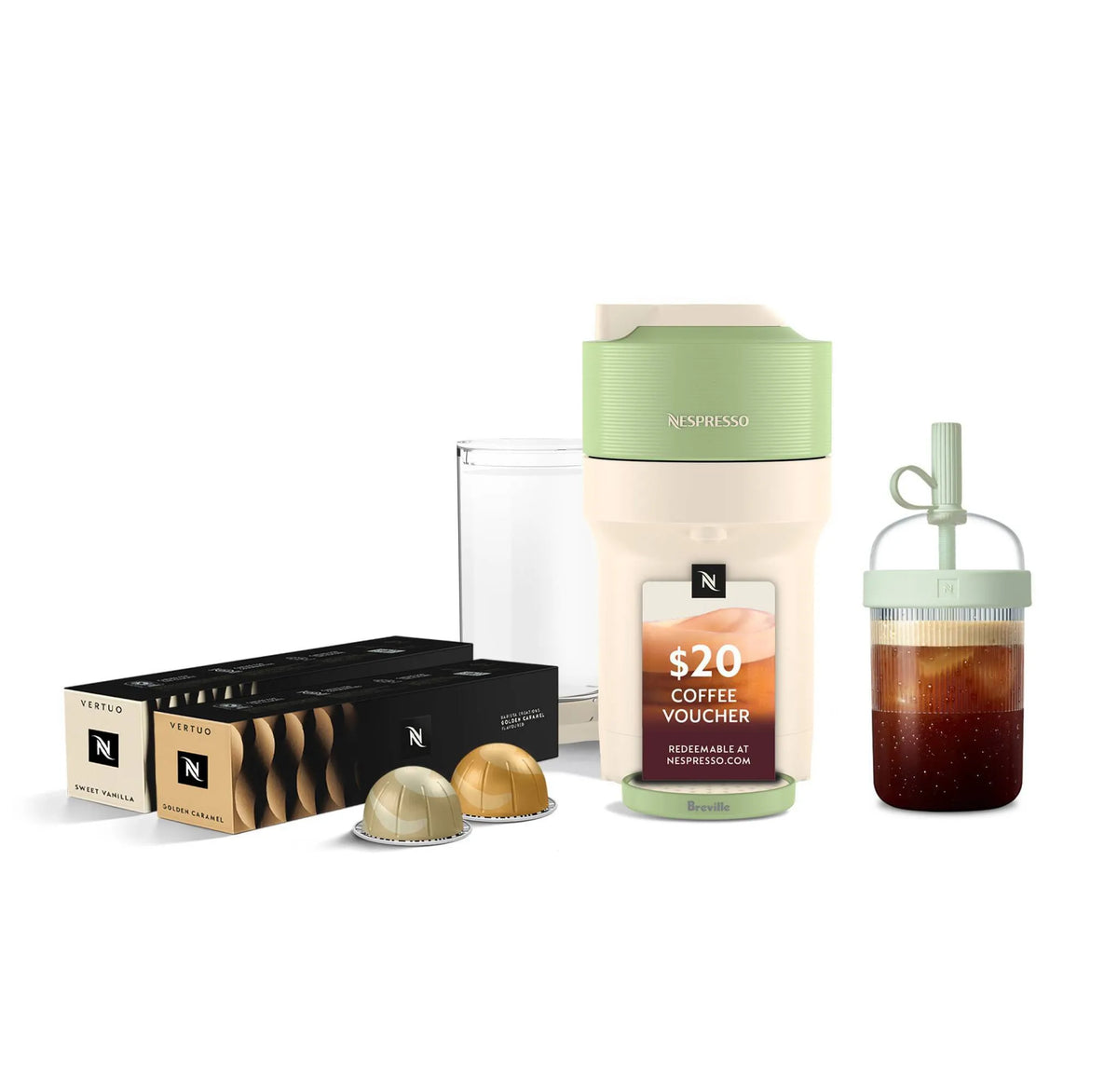 Nespresso Coffee and Espresso Maker Flavored Iced Bundle - Pistachio ...