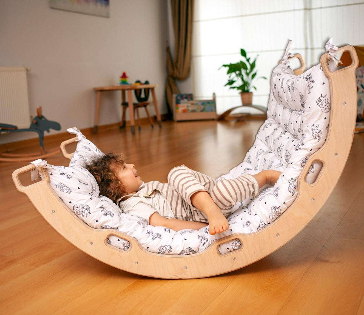 KIDODIDO Climbing Arch Rocker With Origami Pillow | Montessori Play Set ...