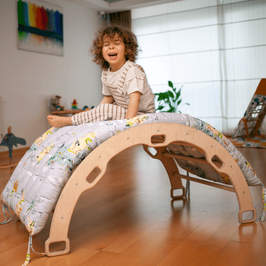 Large Montessori Climbing Arch/Rocker With Pillow Set – REBEL