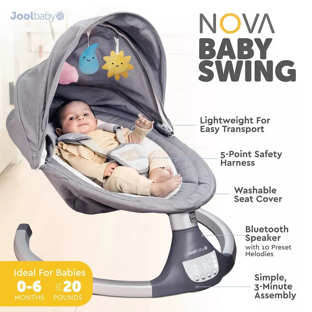 Nova Motorized Infant Baby Swing - Gray – REBEL
