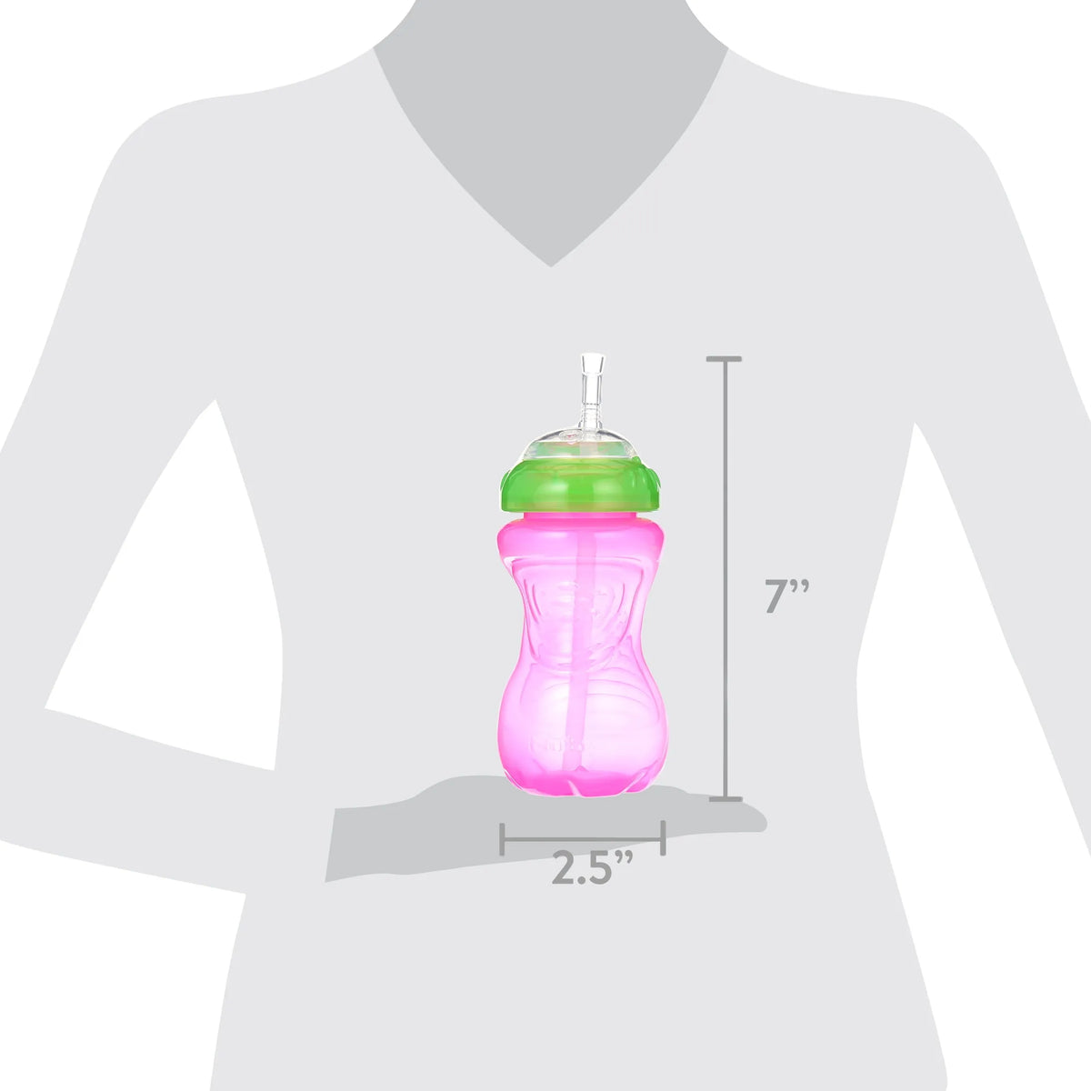 Nuby Easy Grip Soft Straw Sippy Cup - Pink, Purple & Blue – REBEL