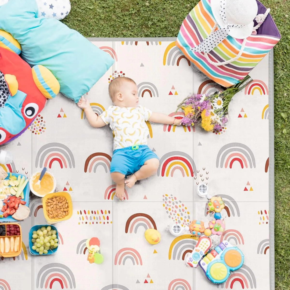 Foldable Baby Play Mat - Waterproof Foam Mat for Infants and Toddlers ...