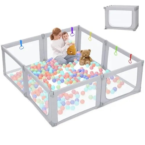 Foldable Baby Playpen, 71"×69" Play Pens for Babies and Toddlers – REBEL