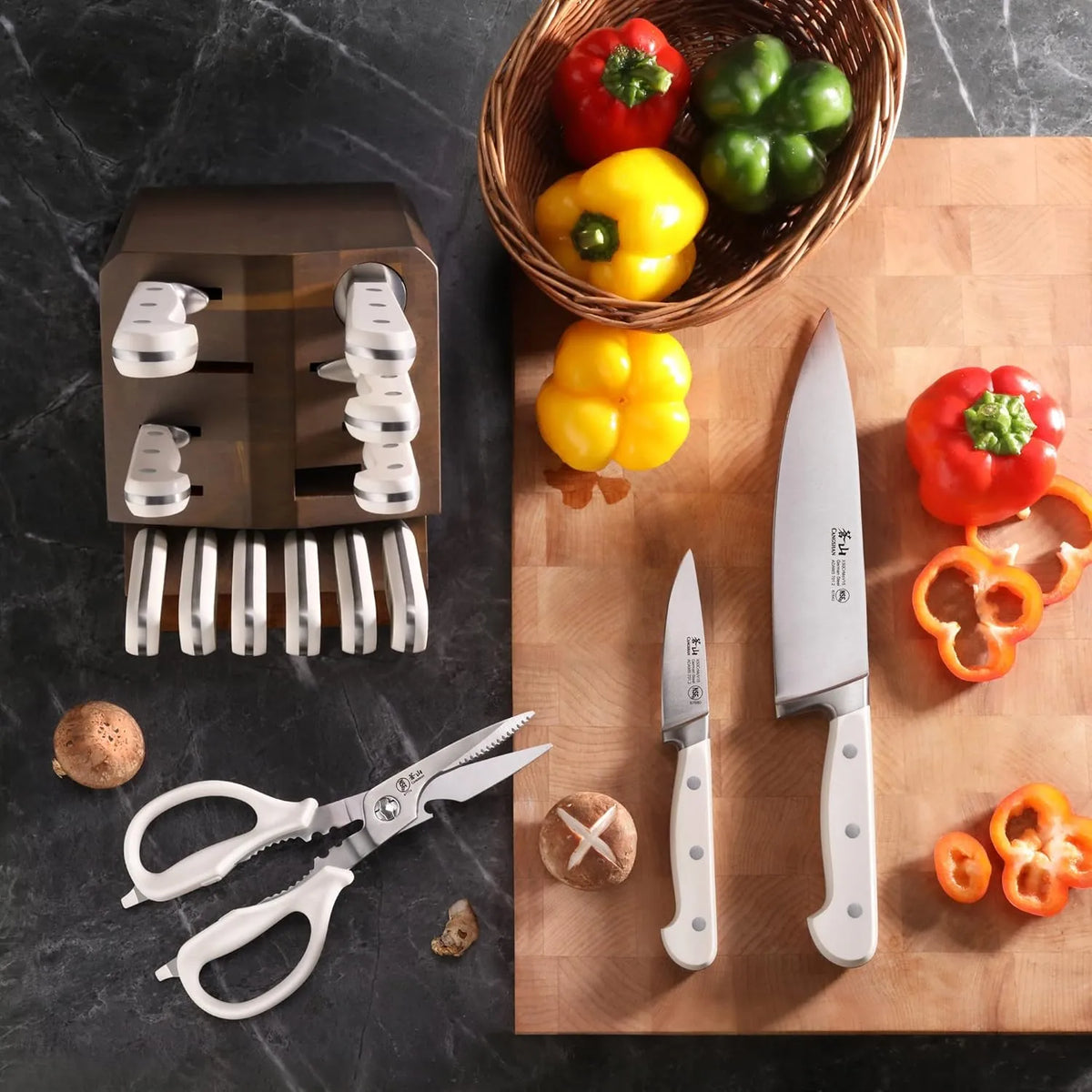 Cangshan Adams Series 1027273 German Steel Forged 15-Piece Knife Block ...