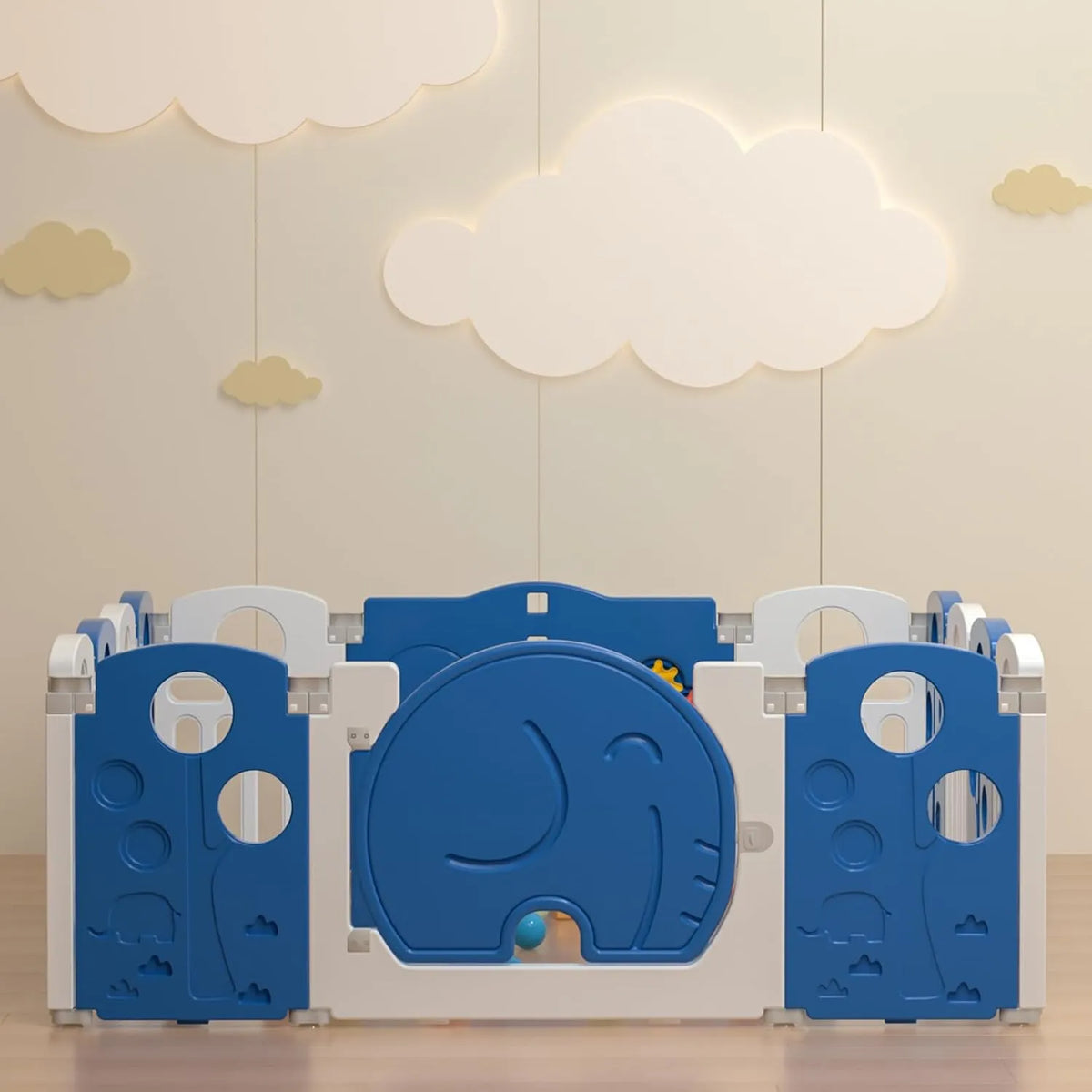 Baby Playpen, Adjustable Shape,14 Panels - Blue – REBEL